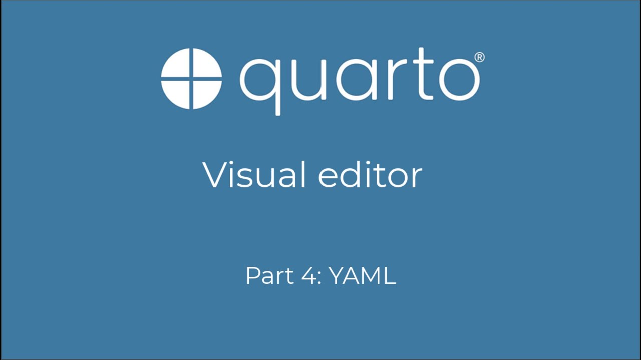 Quarto visual editor [Part 4]