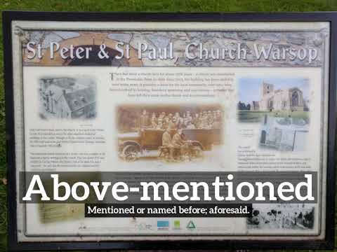 What is Above-mentioned? | How to Say Above-mentioned in English? | How Does Above-mentioned Look?