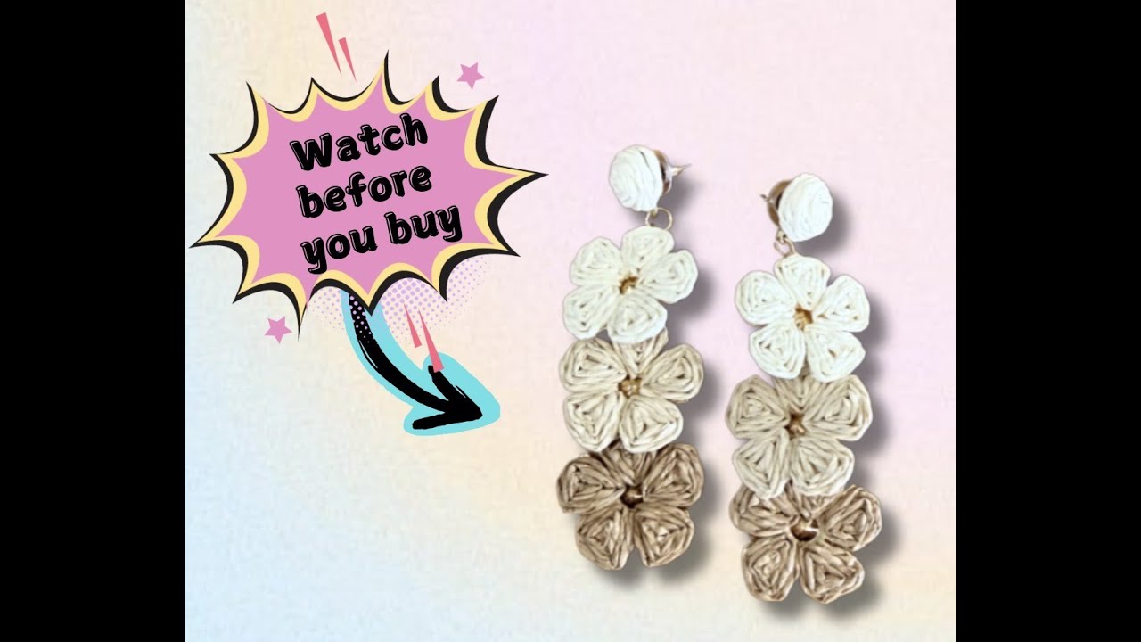 Adorable and lightweight raffia flower earrings
