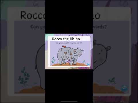 Rocco the rhino-rhyming words