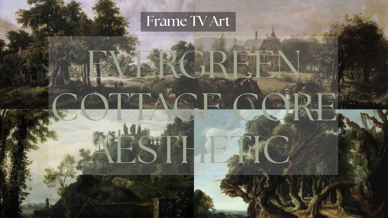 Evergreen Cottage Core Gallery | Turn Your TV Into Art | Frame TV Art | Vintage Art | 6 Paintings.