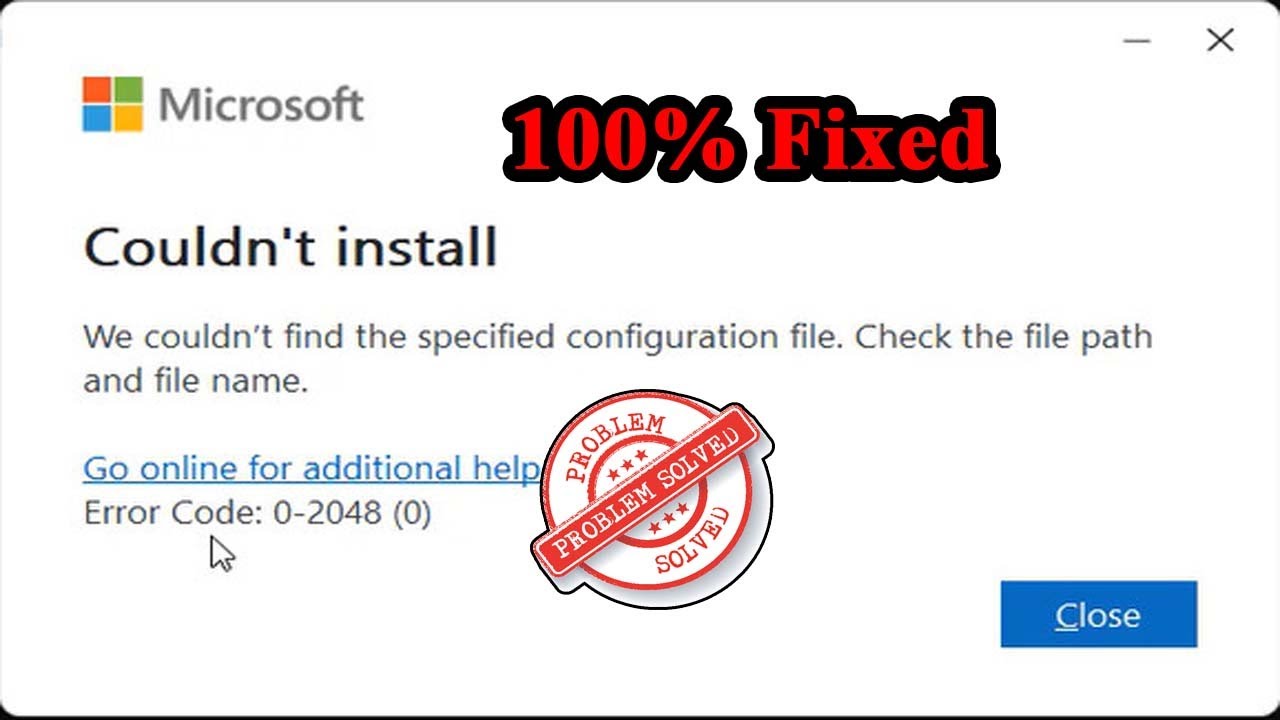 Fix:- Microsoft Office Couldn't Install, Error Code 0-2048 (0) ✅