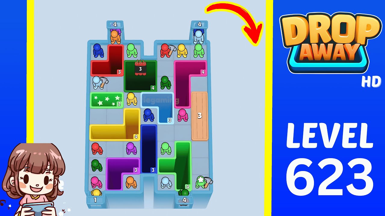 Drop Away Level 623 Solution Walkthrough