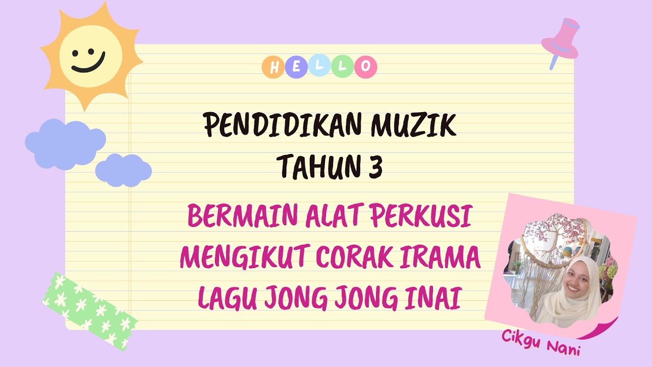 Bermain alat perkusi mengikut corak irama lagu Jong Jong Inai