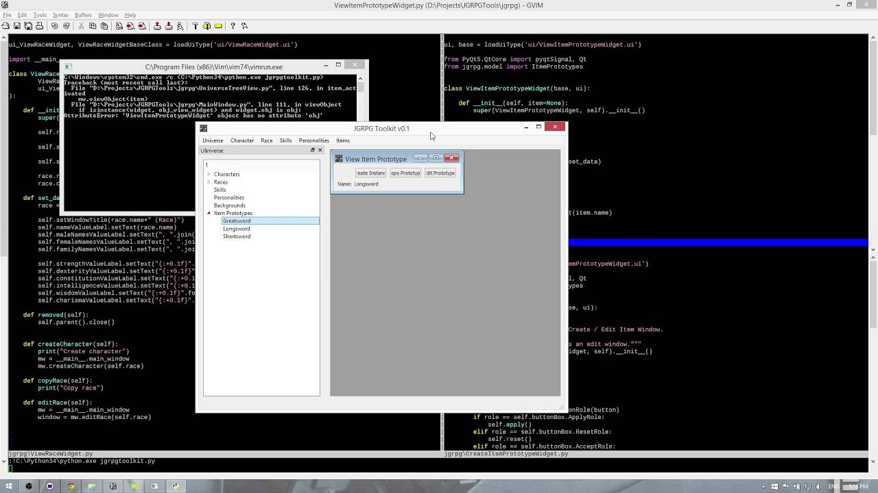 Python 3, Qt 5 w/ PyQt Programming: JGRPGTools 001