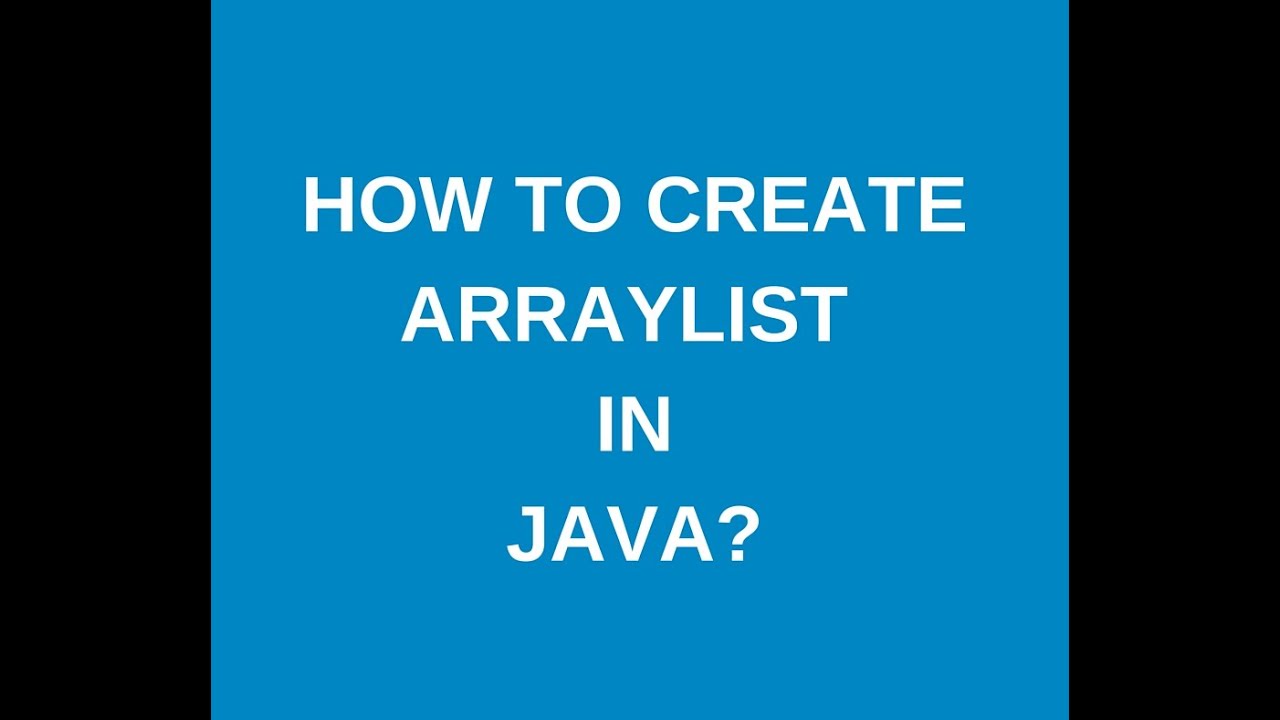 How to create arraylist in java