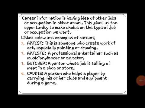 PRE-VOCATIONAL STUDIES (VOCATIONAL EDUCATION) -Career Information