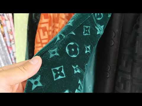 Luxury FF Monogram Velvet Fabrics LV Embossed Designer Fabrics Supplier Fendi Velvet Cotton Fabrics