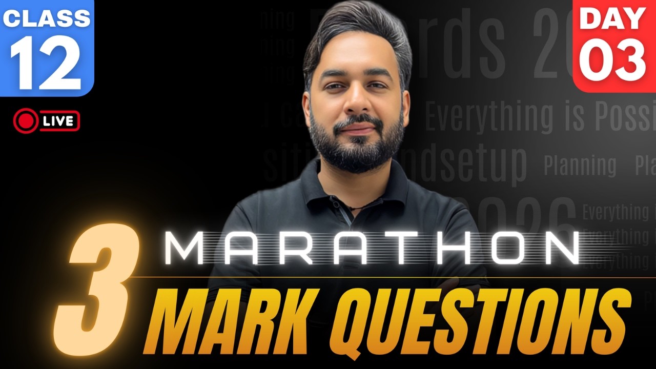 3 Marker Important Questions Class 12 Maths | Most Important Questions 🔥 | CBSE Board Exams 2026