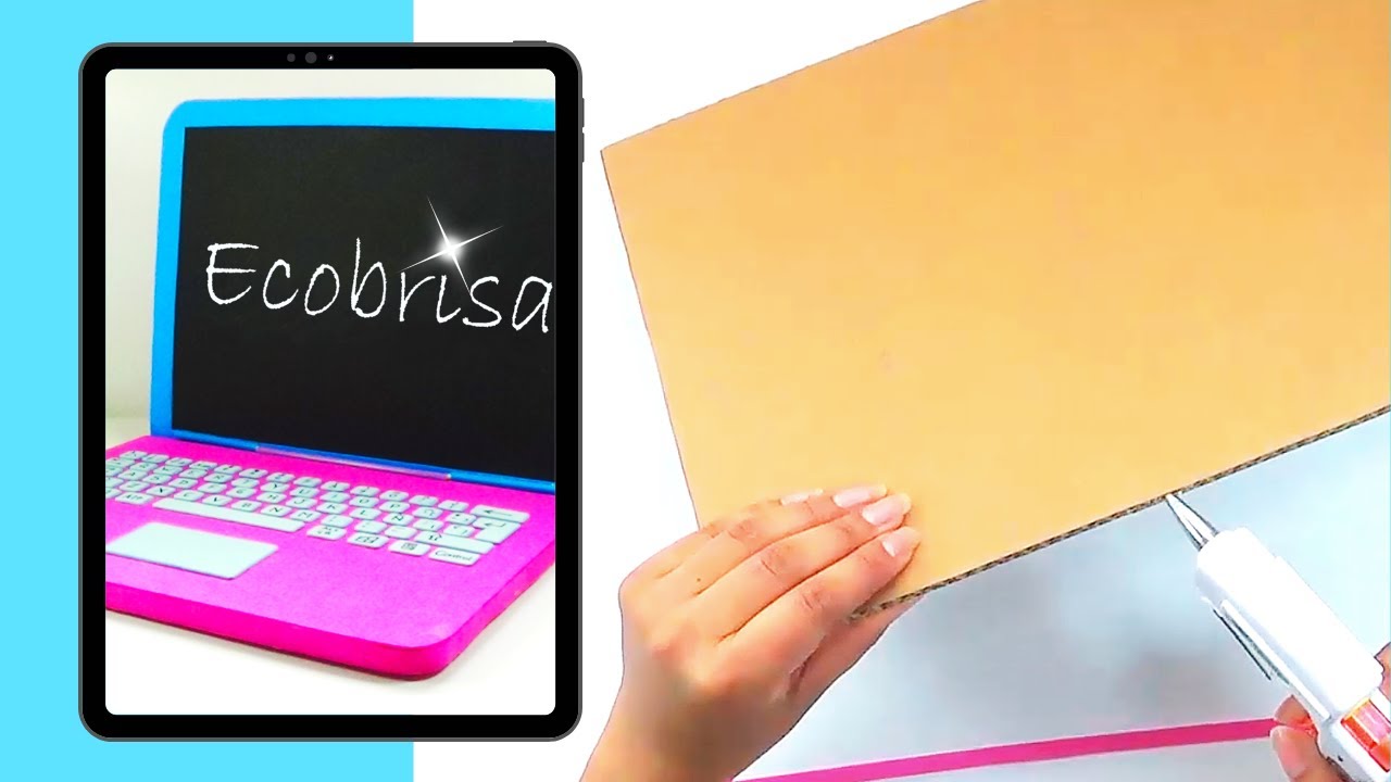 Cómo hacer LAPTOP o PORTÁTIL con CARTÓN (Juguete RECICLADO) Ecobrisa