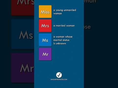 Understanding the Differences between "Miss", "Mrs", "Ms" and "Mr"