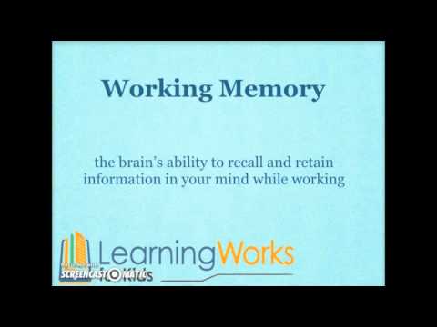 Quizlet Working memory, time management, organization, focus
