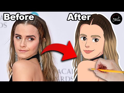 christmas gift ideas for friends | cartoon portrait from photo emma watson