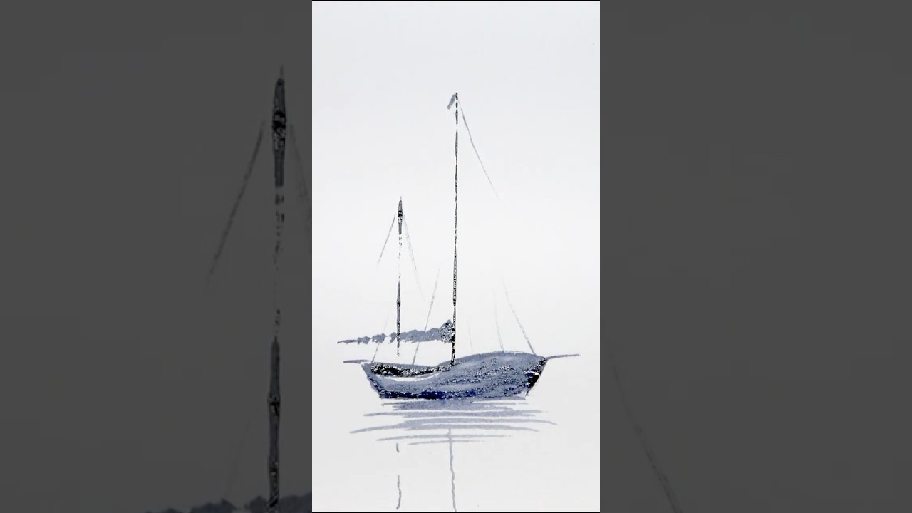 60 Second Watercolour Lesson. A Boat