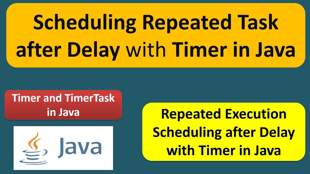 Scheduling Repeated Task after Delay with Timer in Java | Timer and TimerTask in Java