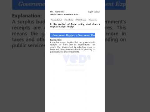 Surplus Budget Explained | Public Finance | Economics