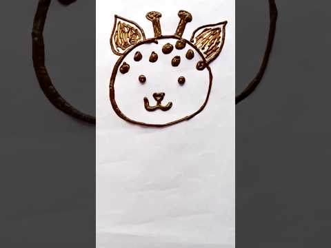 How To Draw A Cartoon Giraffe Face🦒😯😱 Very Easy#short#shorts#shortsfeed#tiktok#viral#youtubeshorts