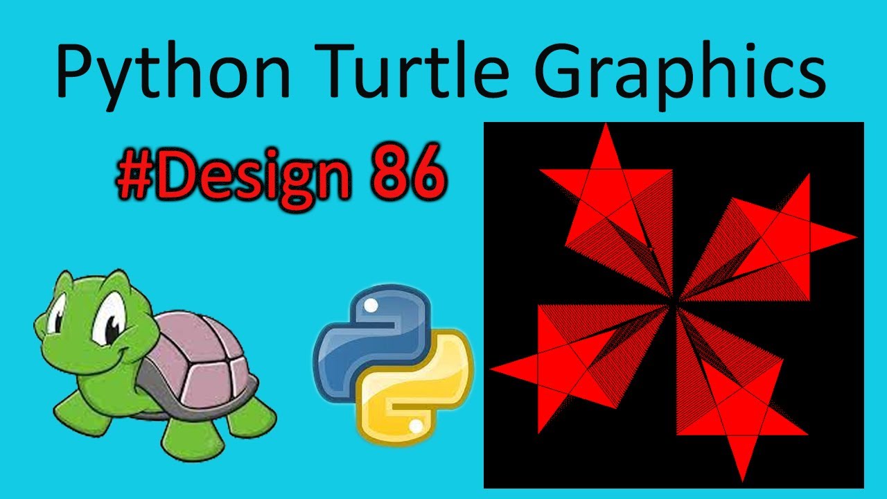 python turtle graphics tutorial || #design86  || Python graphics