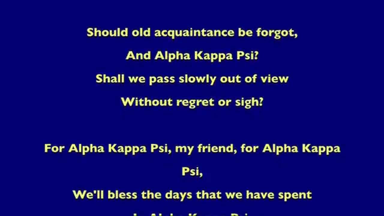 Alpha Kappa Psi Anthem (lyrics)