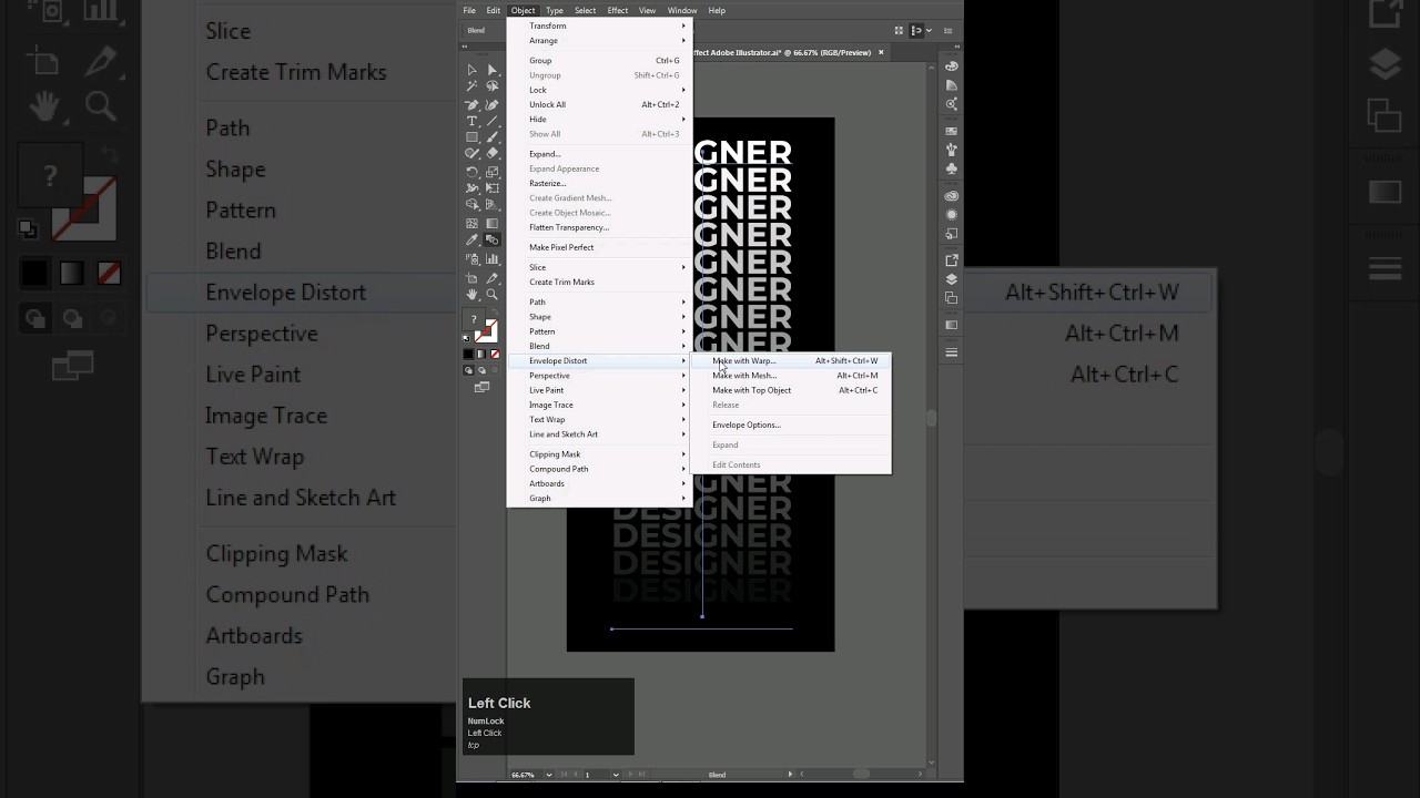 Cool Typography Effect Adobe Illustrator #shorts #ytshorts #shortsfeed
