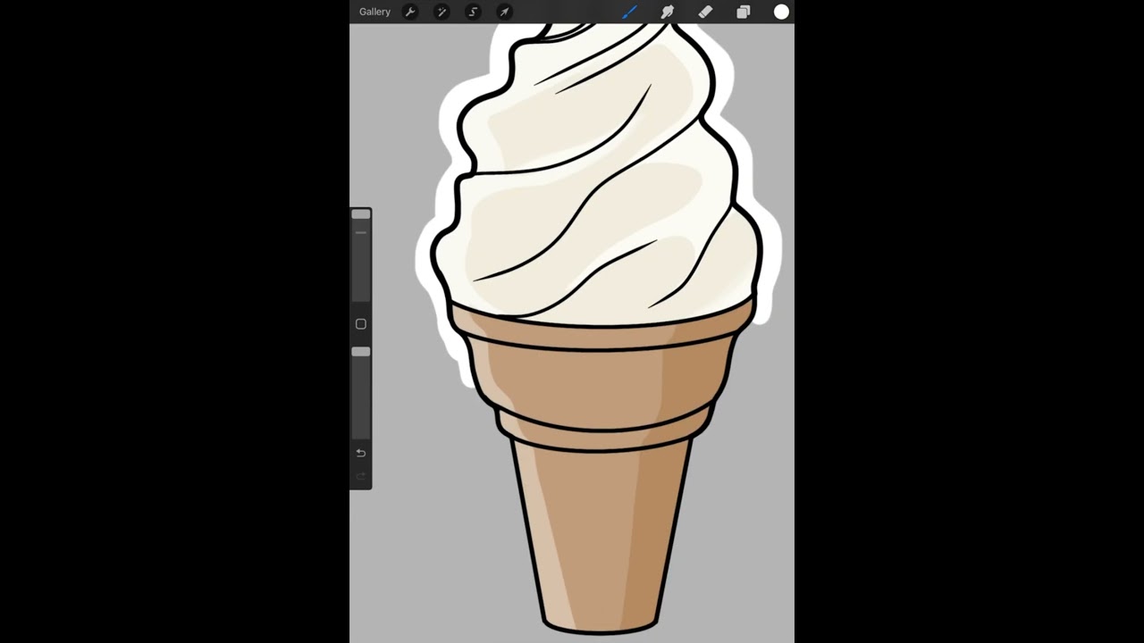 let's draw this ice cream cone sticker in procreate on ipad