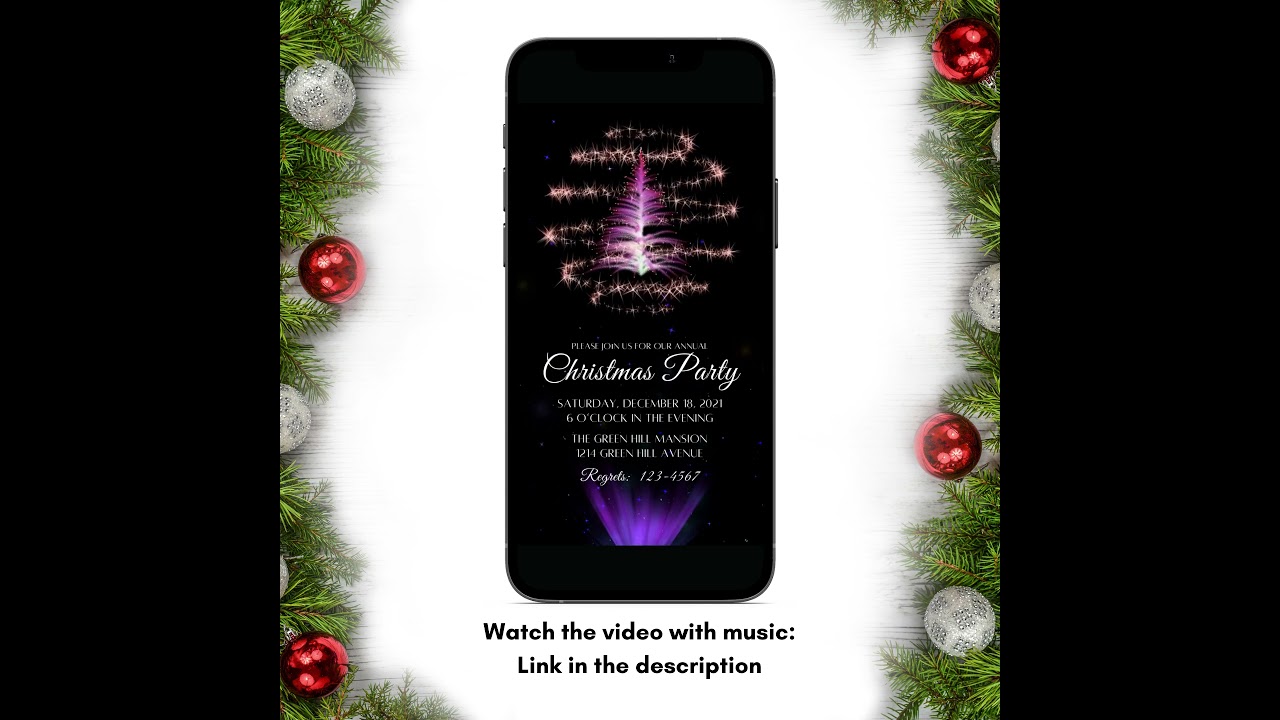 Video Invitation for Christmas Party designed by Zeze Craft Studio, Christmas Tree