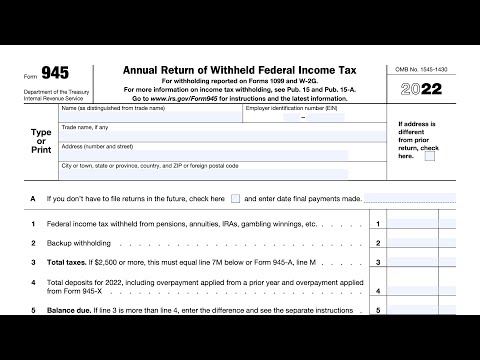 IRS Form 945 walkthrough ARCHIVED COPY - READ COMMENTS ONLY