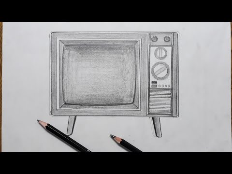 How to draw television step by step for beginners/ Easy TV drawing