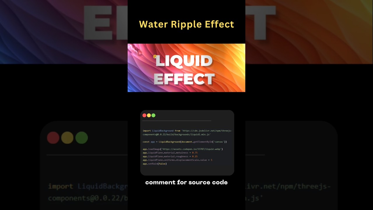Water Ripple Effect Using HTML & CSS | Water Animation for Website