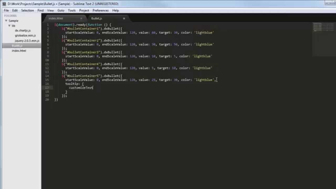 DevExpress DevExtreme - HTML5 Bullet