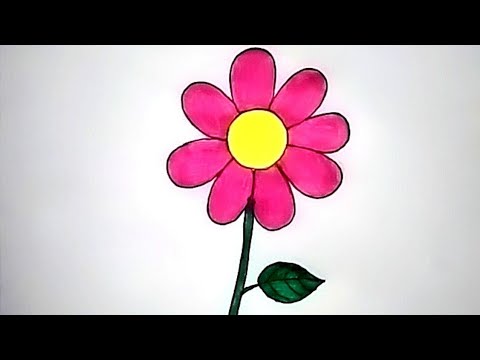 How to draw simple flower for kids..easy flower drawing.. flower drawing step by step..