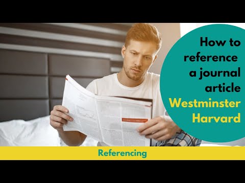 How to reference a journal article - Westminster Harvard