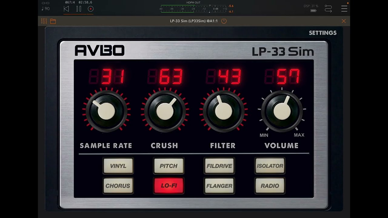 LP-33 Sim | SP-303 style effects plugin for iOS