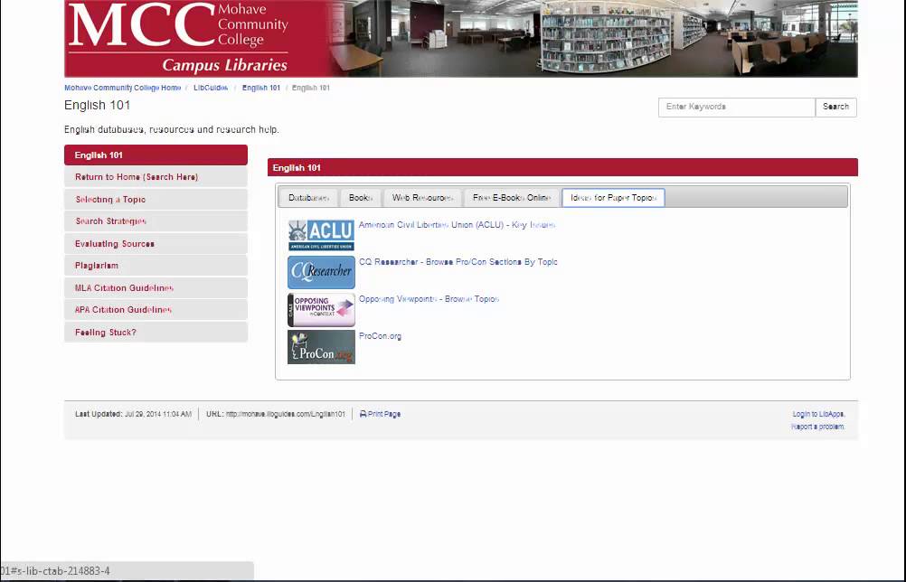 Using MCC's Library Website