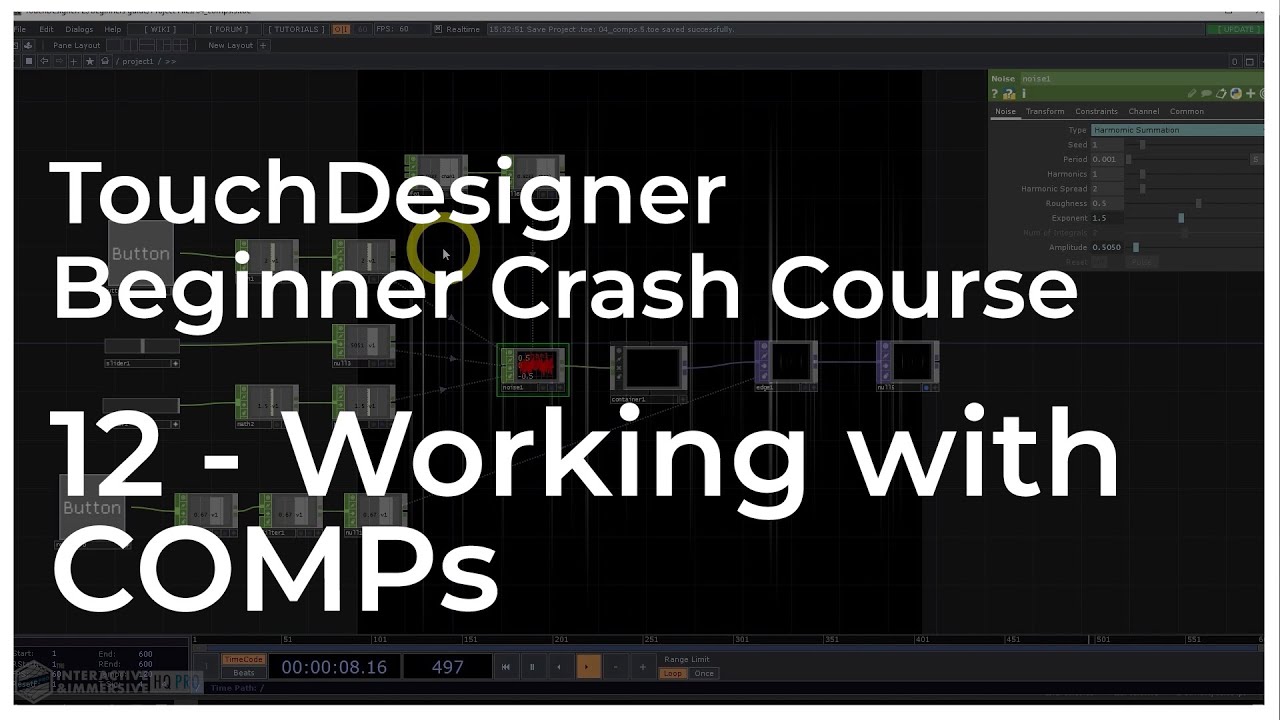 12 - Working with COMPs - TouchDesigner Tutorial: Beginner Crash Course