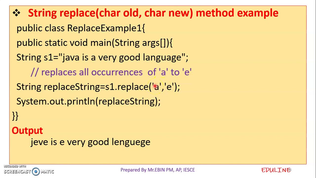 JAVA - MODULE 4 - TOPIC 5 - MODIFY STRINGS