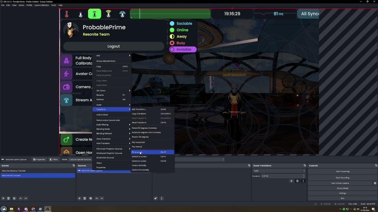 Resonite Tutorial: Basic OBS Setup