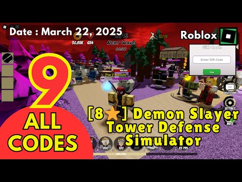 ALL Codes Work Demon Slayer Tower Defense Simulator Roblox, March 22, 2025