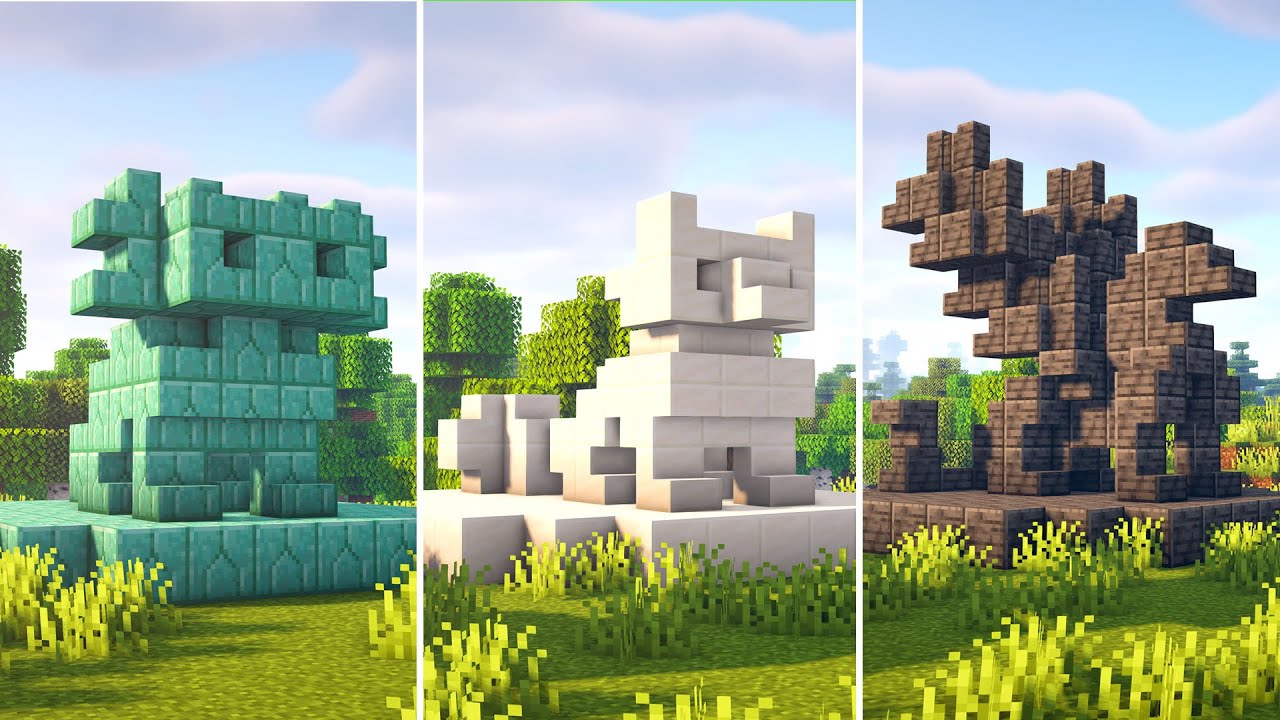 Minecraft Statue Tutorial | Axolotl, Fox, and Griffin