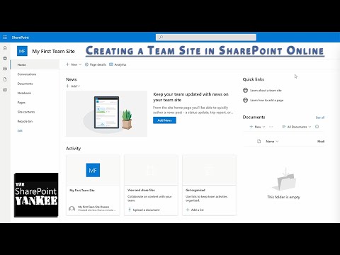 Creating a Team Site in SharePoint Online / Microsoft 365