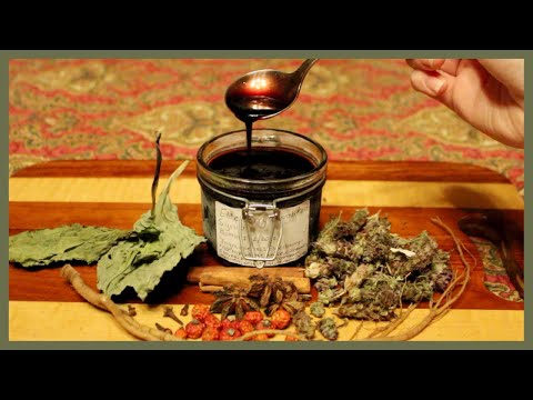 Herbal Cough & Cold Syrup with wildcrafted demulcent herbs & elderberry!