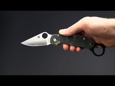 Spyderco Para 3 Camo G10 Satin Plain Edge with Signet Ring Attachment ...