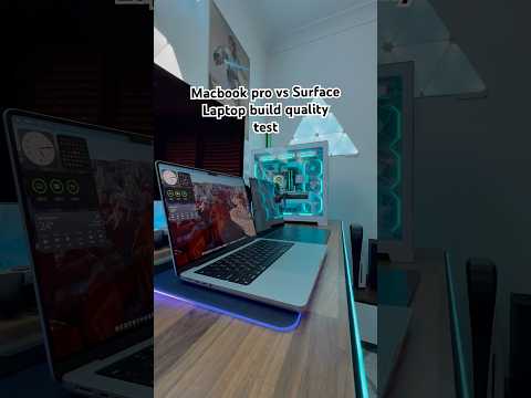 Macbook Pro vs Surface Laptop build quality test #macbook #macbookpro #apple #windows #microsoft