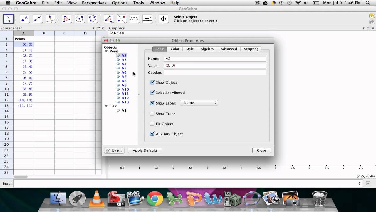 Geogebra - Spreadsheets and Functions