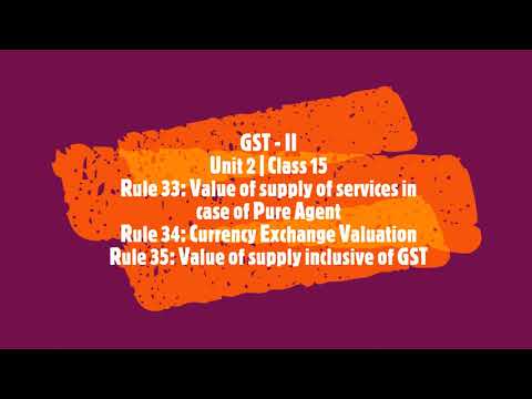 #15 GST-II: Valuation Rules 33 to 35