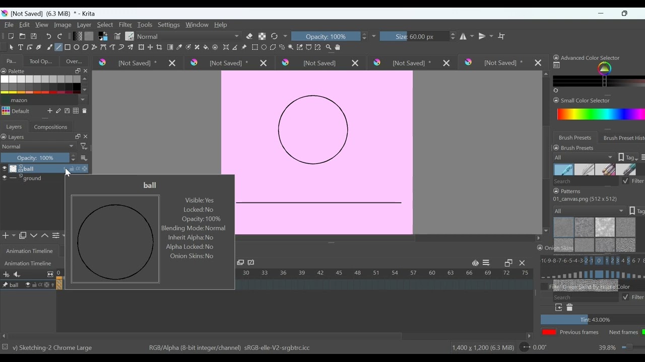 Bouncing ball animation in krita || Krita Animation