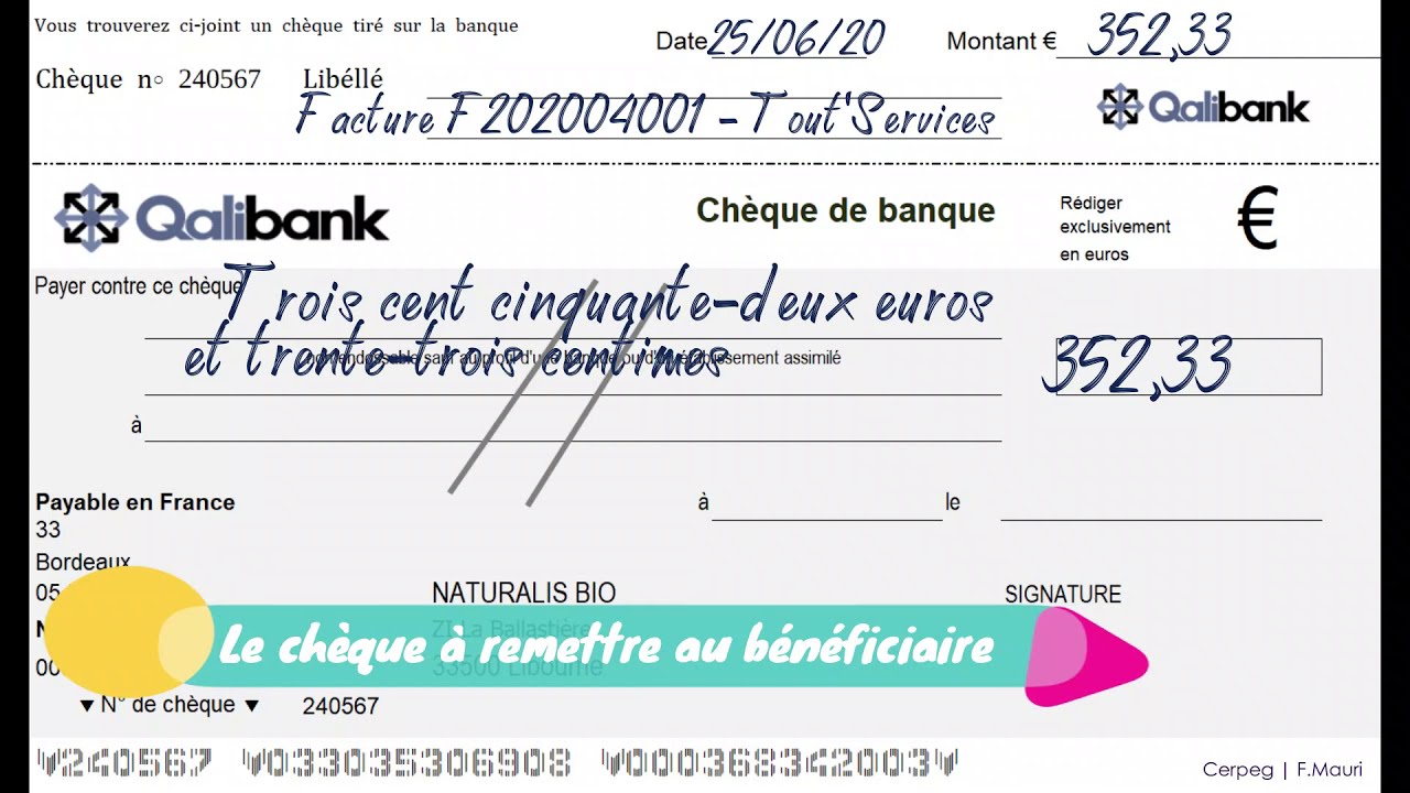 💰 Comment remplir un chèque ?