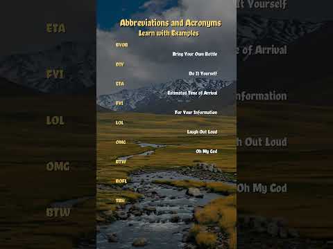 Abbreviations and Acronyms Lesson 7