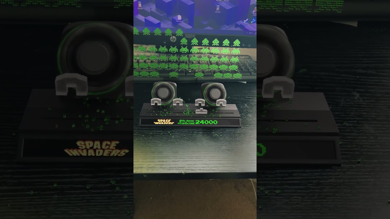Space Invaders Arcade Tabletop Animation #retrogaming #3danimation