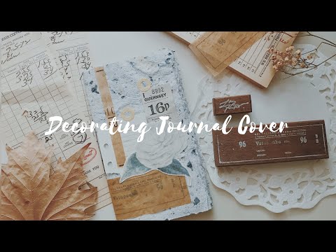 Review Vintage Ticket Stamp Set + How to Use for Decorating Journal Cover | ASMR Paper Sounds